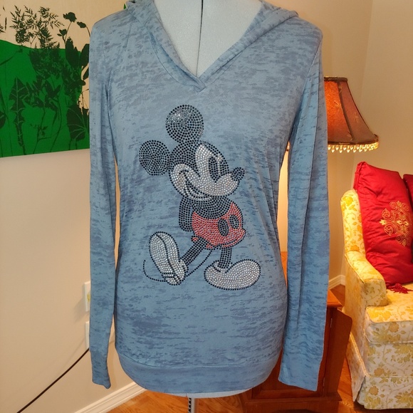 Disney | Tops | Disney Blinged Out Mickey Mouse Hoodie Small Euc | Poshmark